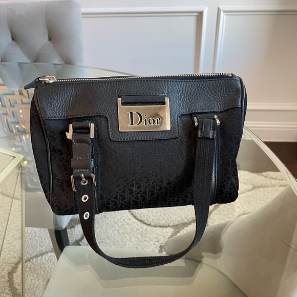 Dior | Bags | Christian Dior Boston Diorissimo Bag Black Silver ...